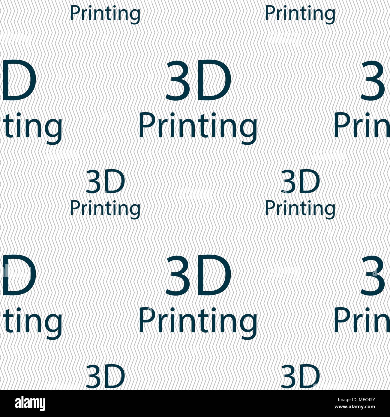3D Print sign icon. 3d-Printing symbol. Seamless pattern with geometric ...