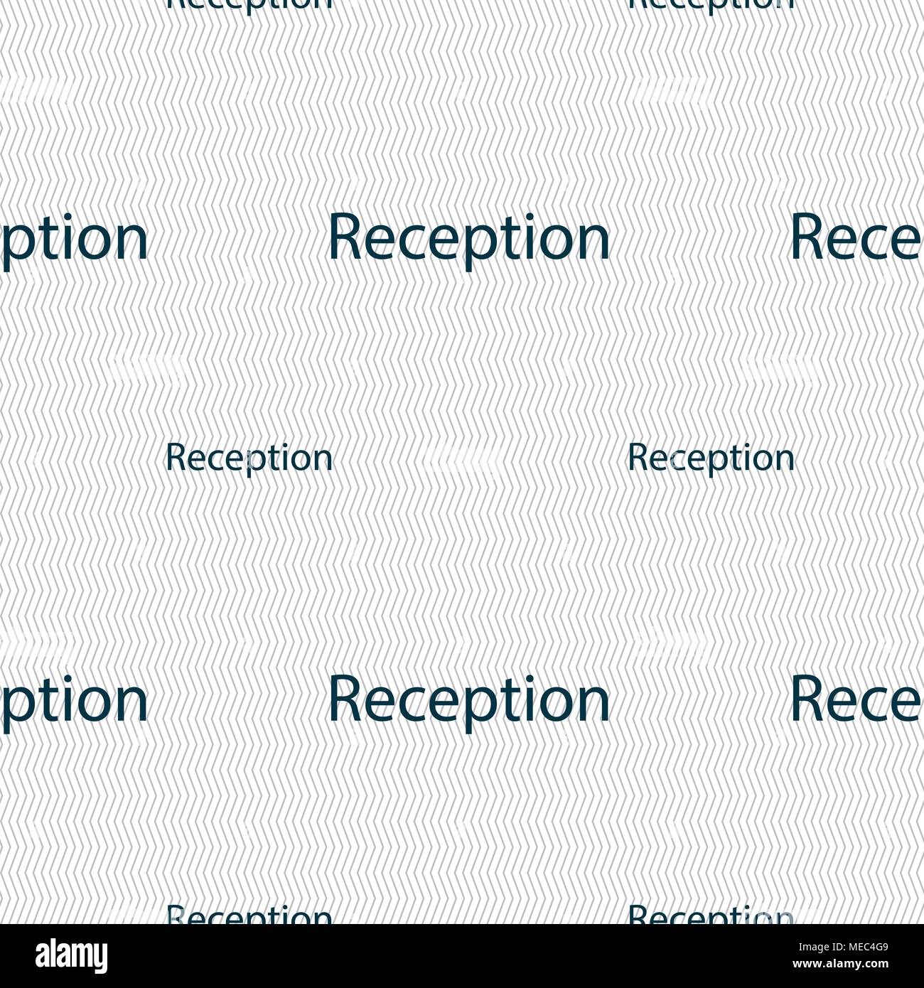 Reception sign icon. Hotel registration table symbol. Seamless pattern ...