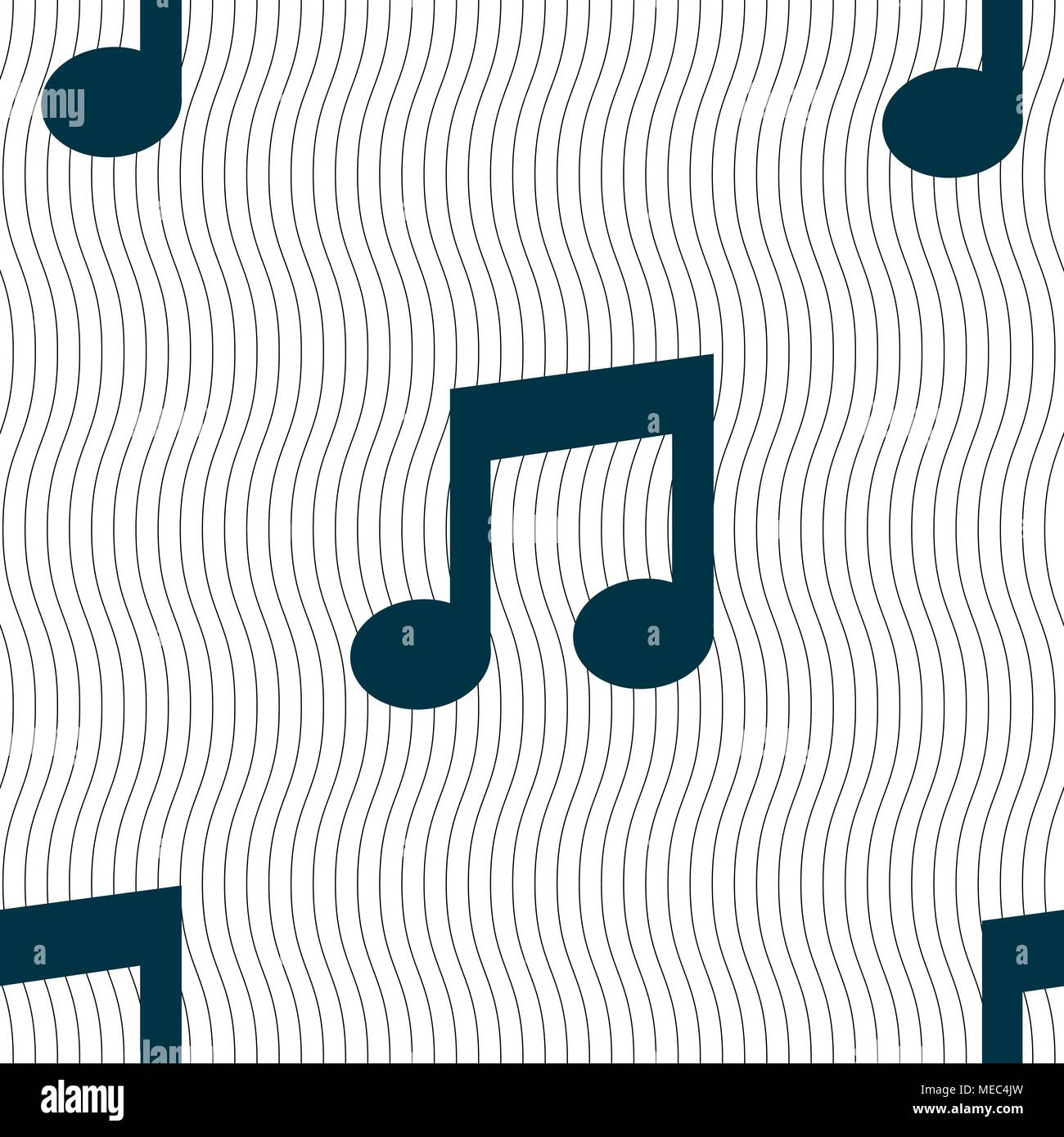 Music note sign icon. Musical symbol. Seamless pattern with geometric ...