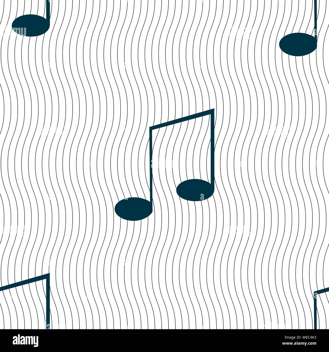 Music note sign icon. Musical symbol. Seamless pattern with geometric ...