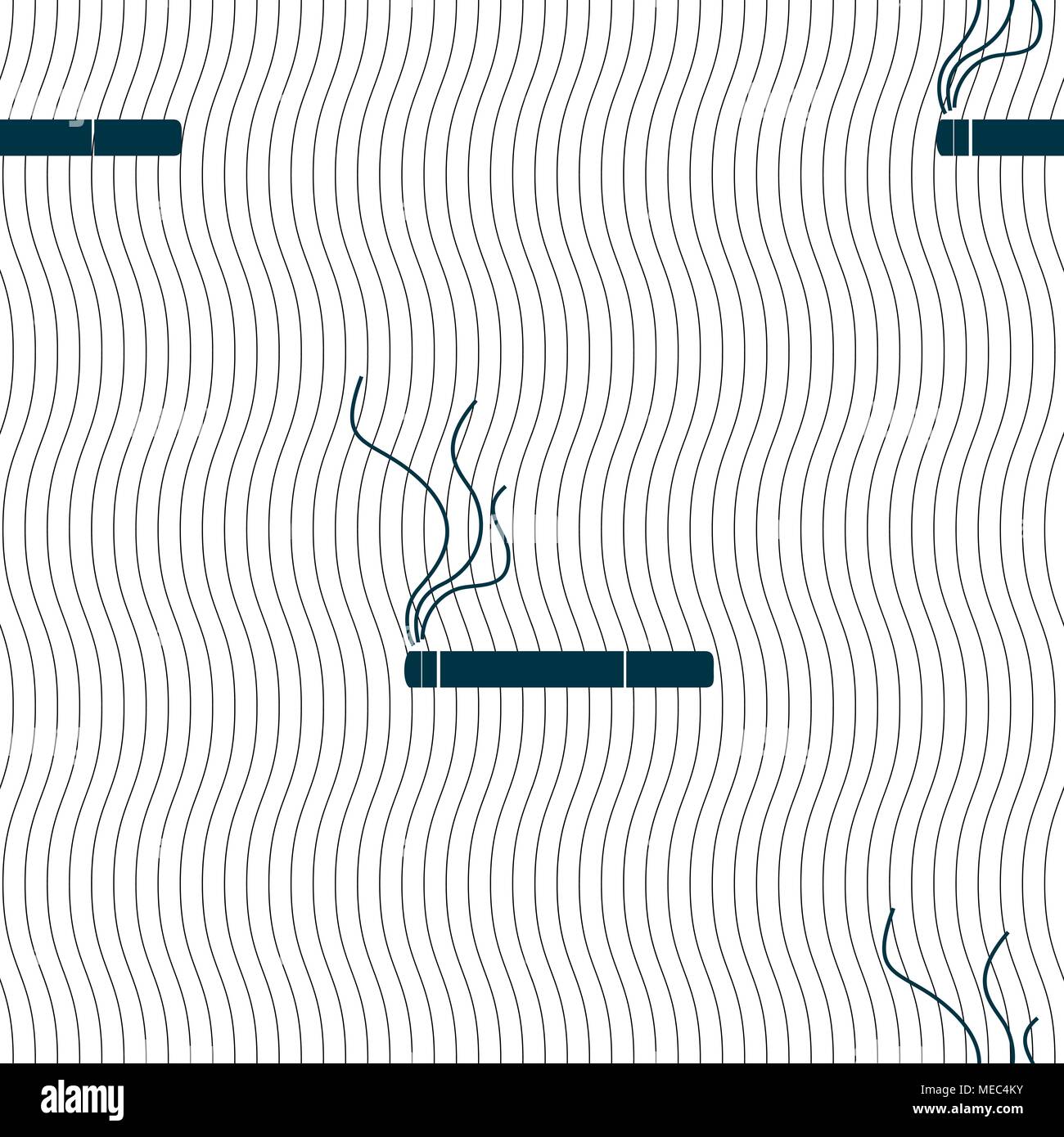 Smoking sign icon. Cigarette symbol. Seamless pattern with geometric ...