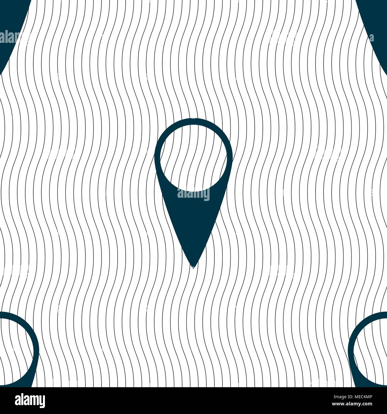 Map pointer icon. GPS location symbol. Seamless pattern with geometric texture. Vector ...