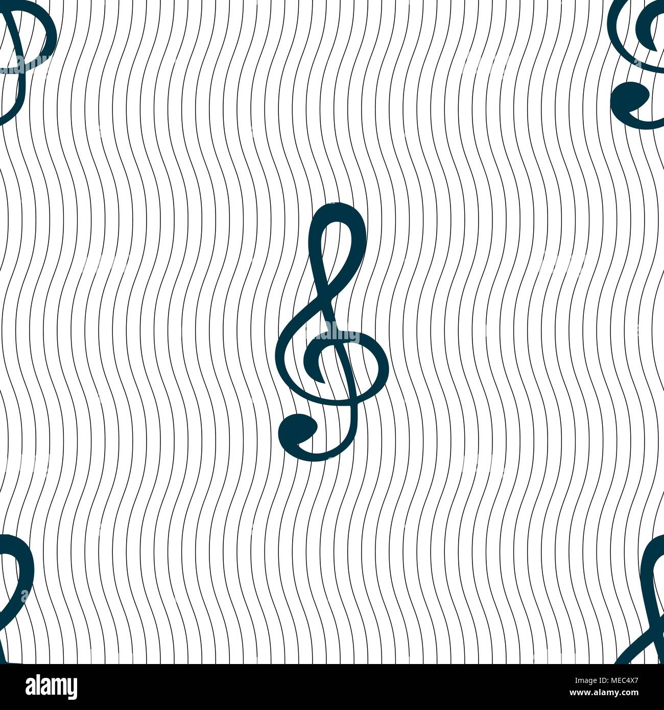 treble clef icon. Seamless pattern with geometric texture. Vector ...