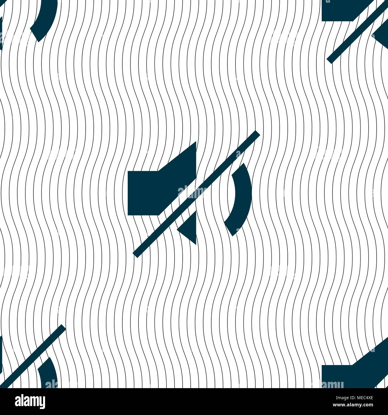 Mute speaker sign icon. Sound symbol.. Seamless pattern with geometric ...