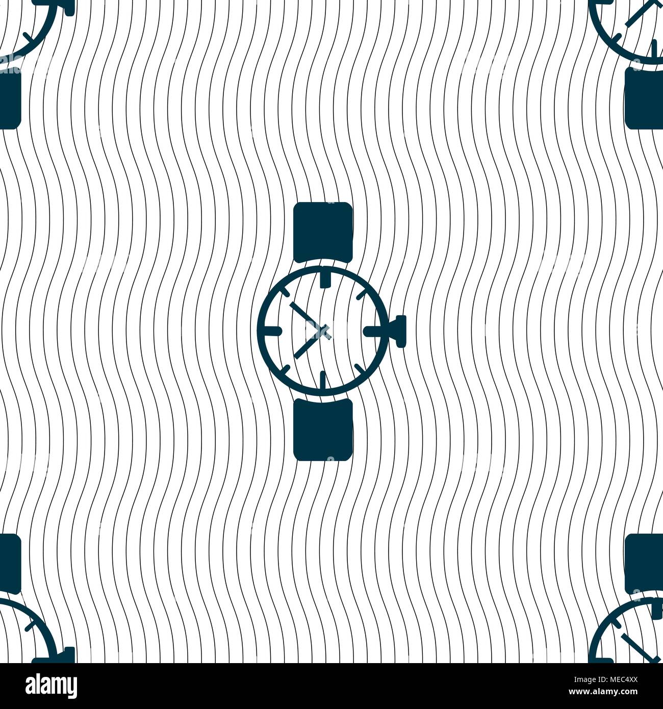 watches icon symbol . Seamless pattern with geometric texture. Vector ...