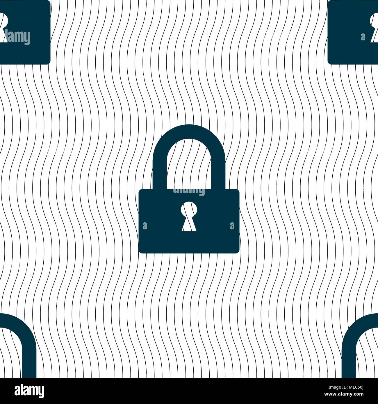 Lock sign icon. Locker symbol. Seamless pattern with geometric texture. Vector illustration ...