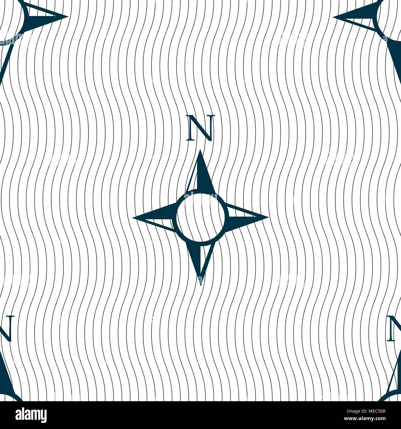 Compass sign icon. Windrose navigation symbol. Seamless pattern with ...
