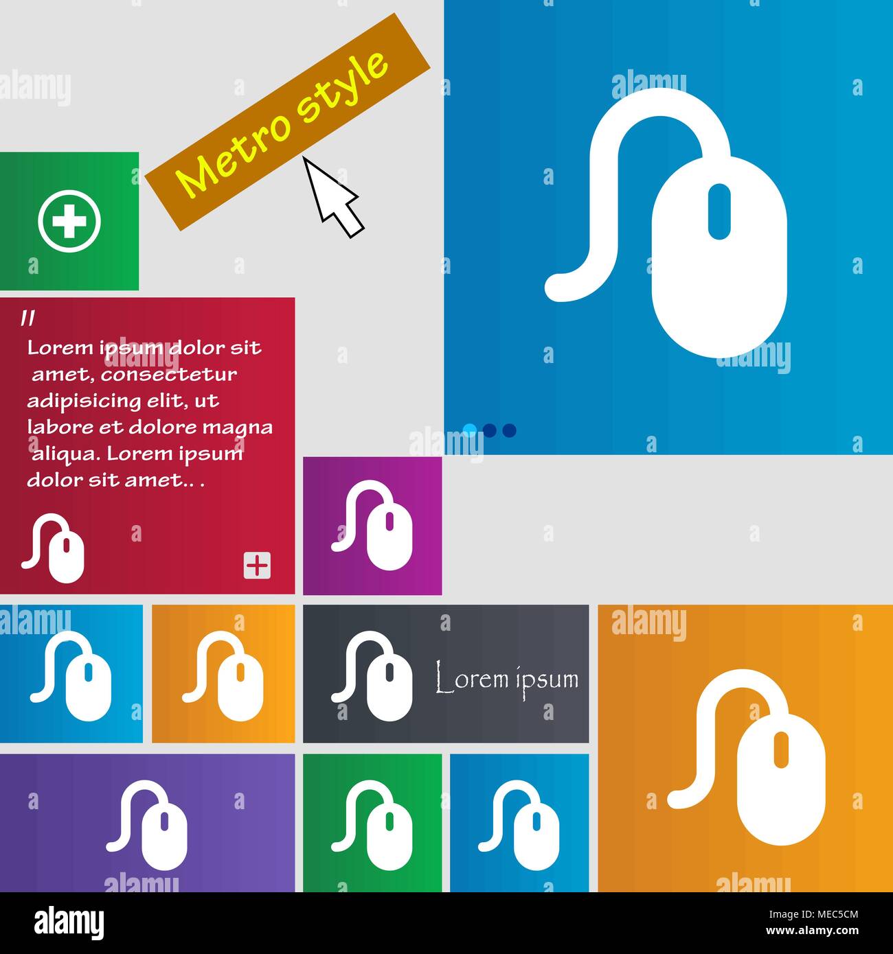 Computer mouse icon sign. buttons. Modern interface website buttons with cursor pointer. Vector ...