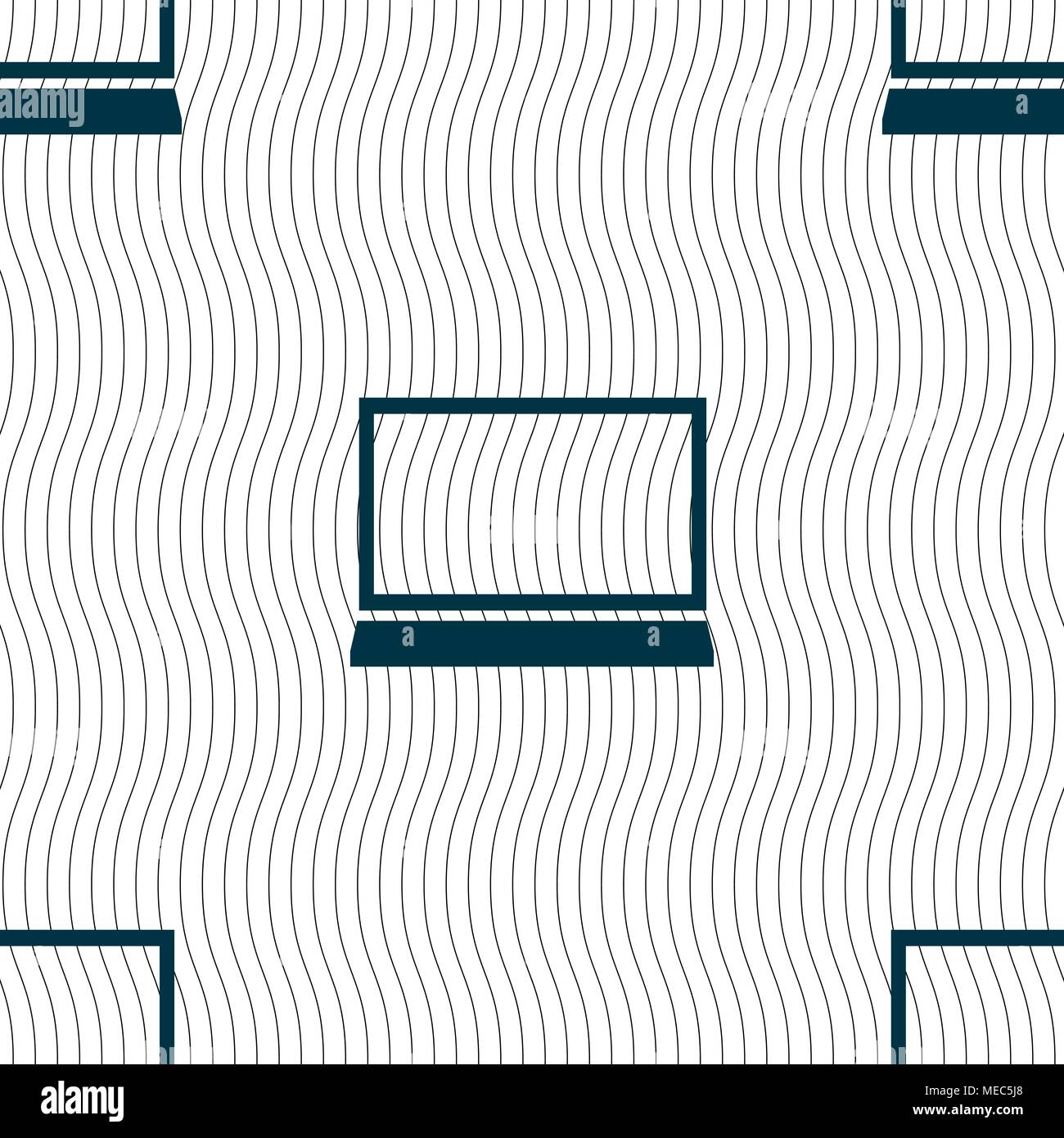 Laptop sign icon. Notebook pc symbol. Seamless pattern with geometric ...
