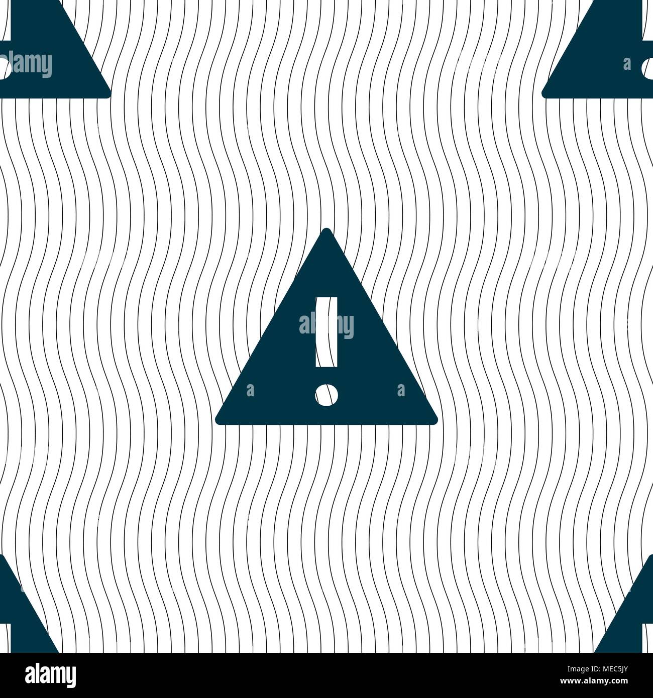 Attention sign icon. Exclamation mark. Hazard warning symbol. Seamless ...