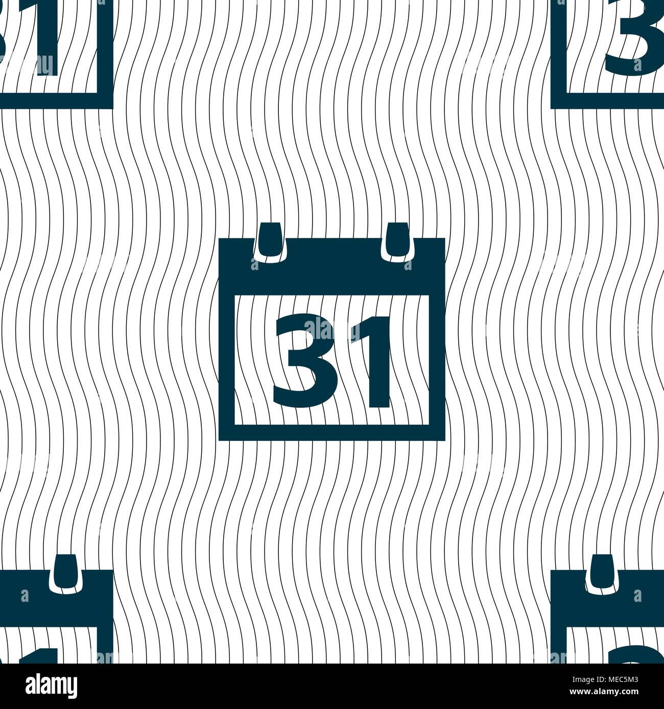Calendar sign icon. 31 day month symbol. Date button. Seamless pattern ...