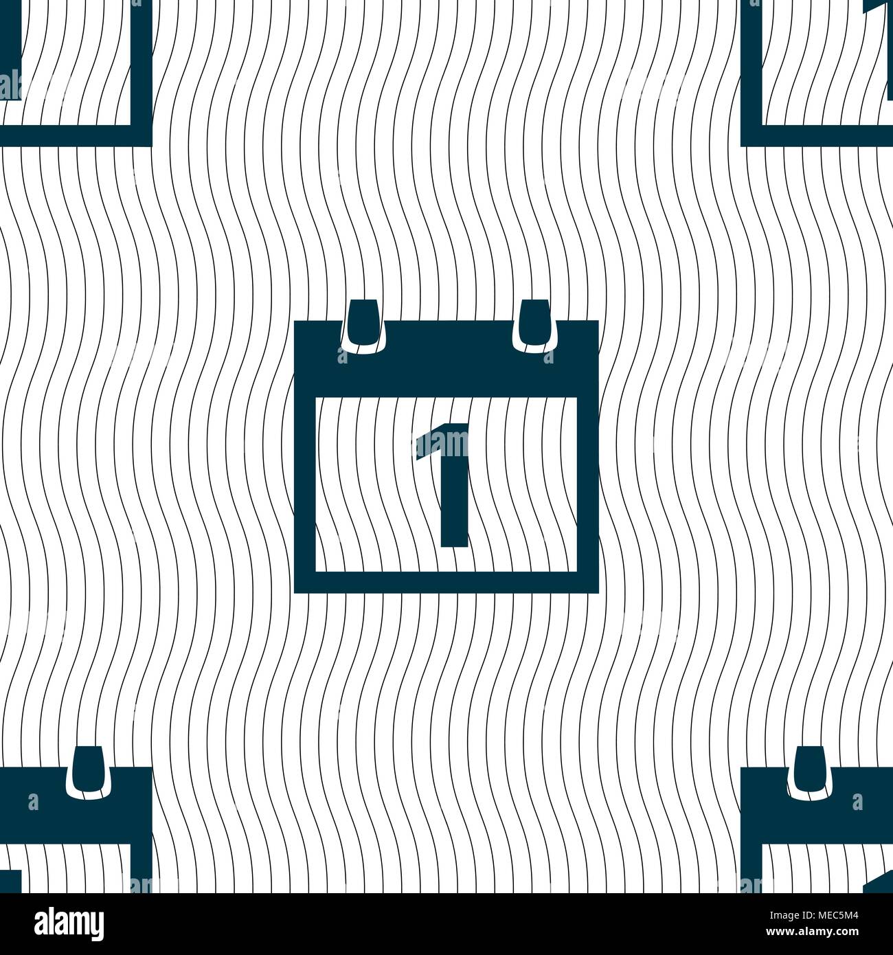 Calendar sign icon. 1 day month symbol. Date button. Seamless pattern ...