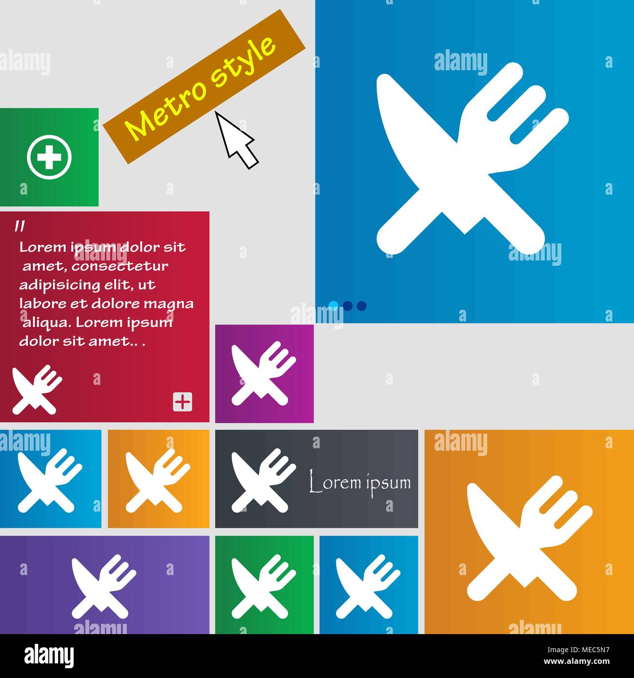 Eat, Cutlery icon sign. buttons. Modern interface website buttons with ...