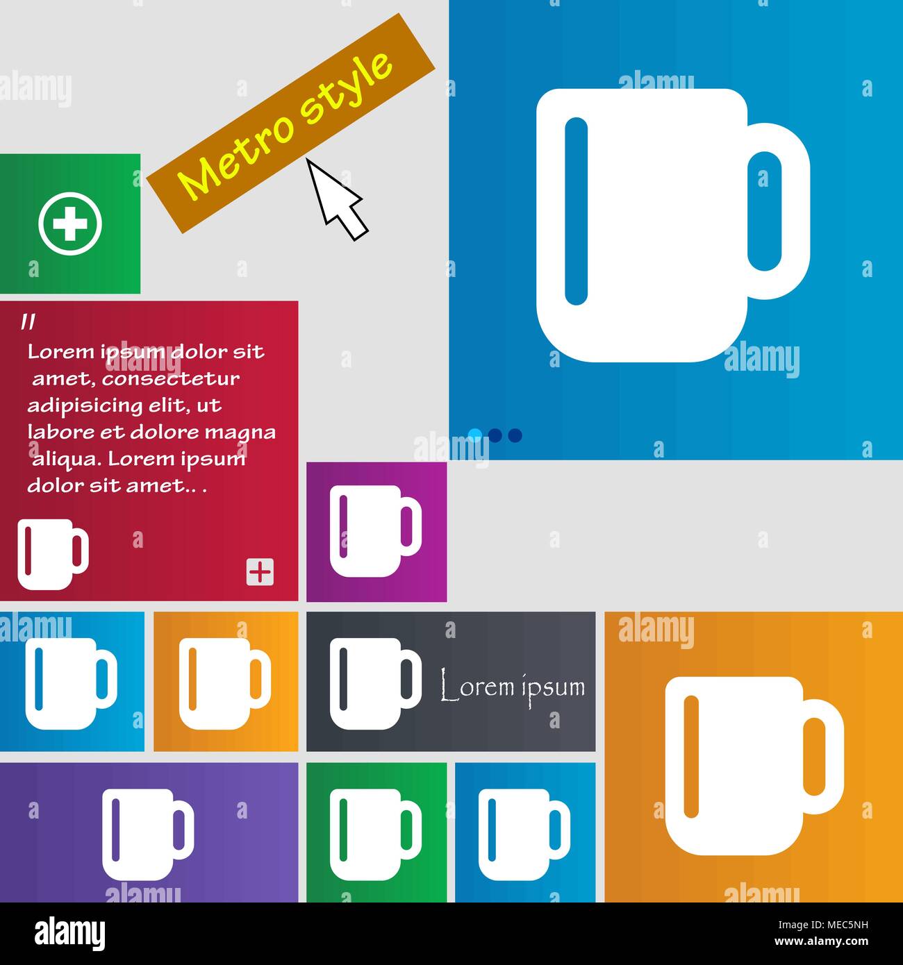 cup coffee or tea icon sign. buttons. Modern interface website buttons ...