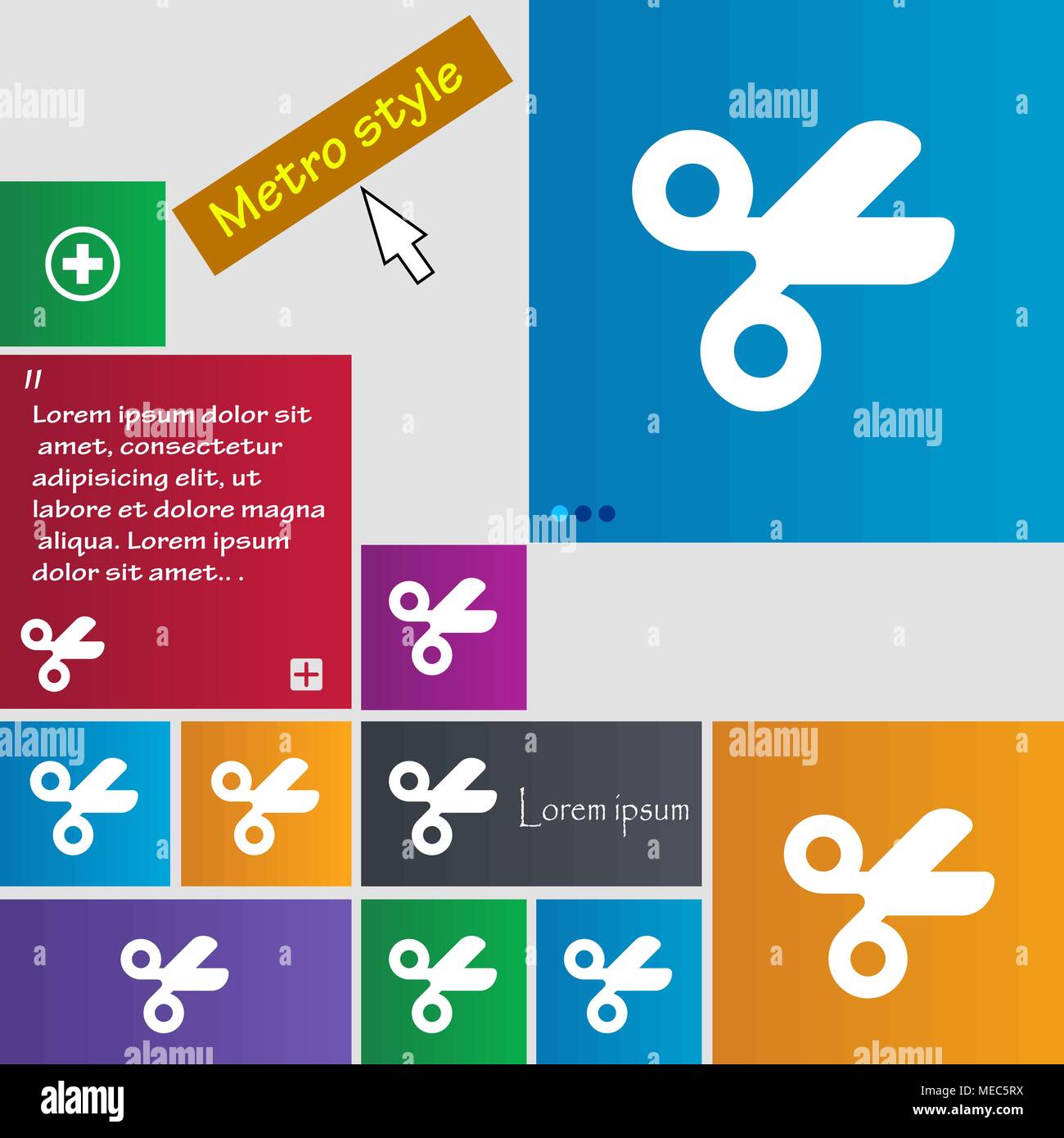 Scissors hairdresser, Tailor icon sign. buttons. Modern interface website buttons with cursor ...