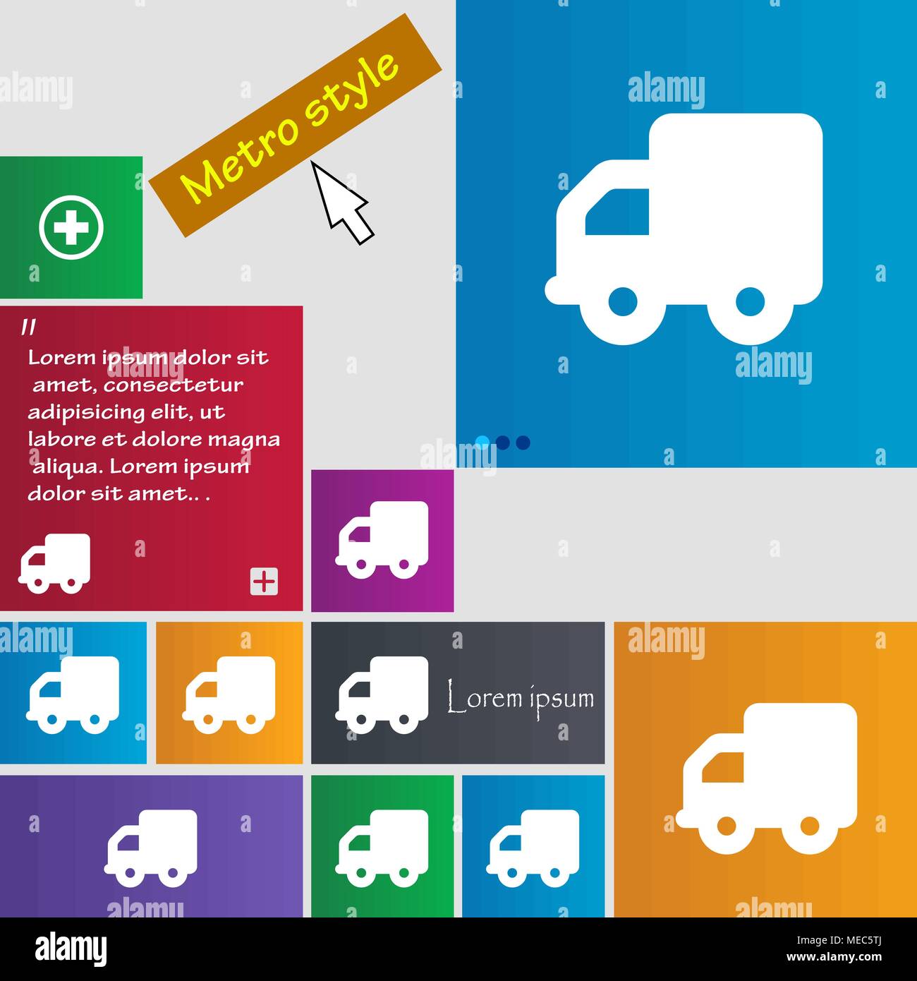 Delivery truck icon sign. buttons. Modern interface website buttons with cursor pointer. Vector ...