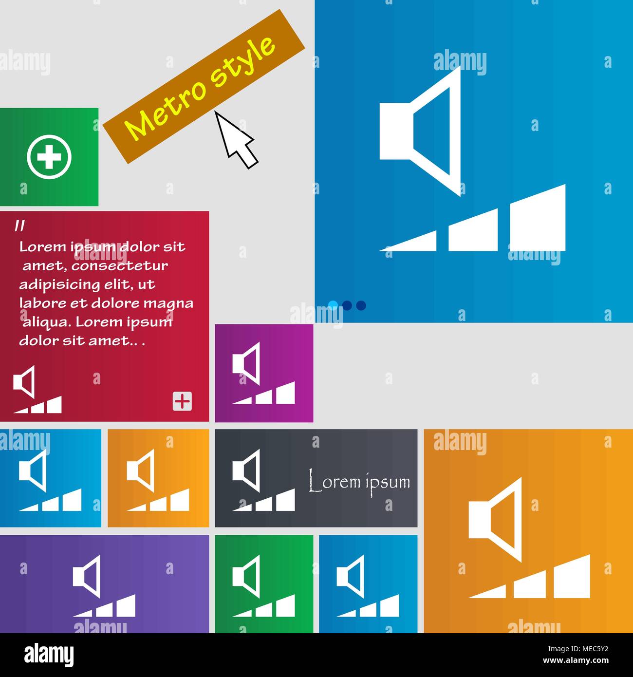 volume, sound icon sign. buttons. Modern interface website buttons with ...