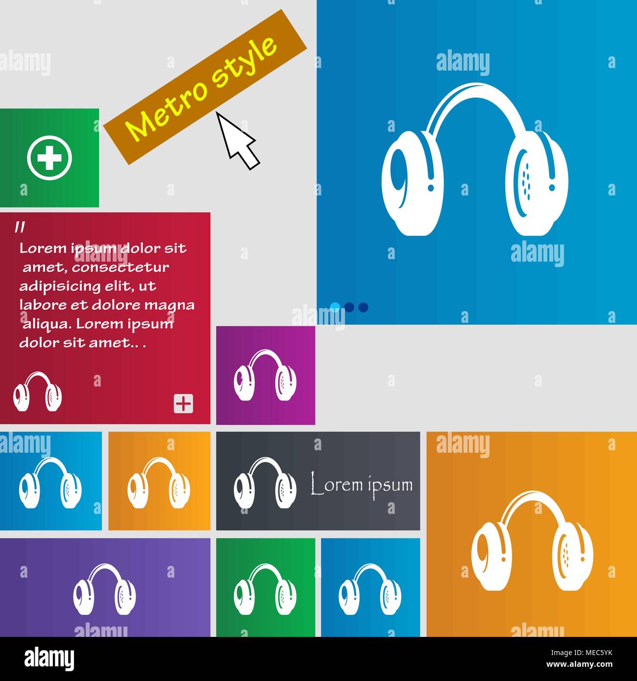 headsets icon sign. buttons. Modern interface website buttons with cursor pointer. Vector ...