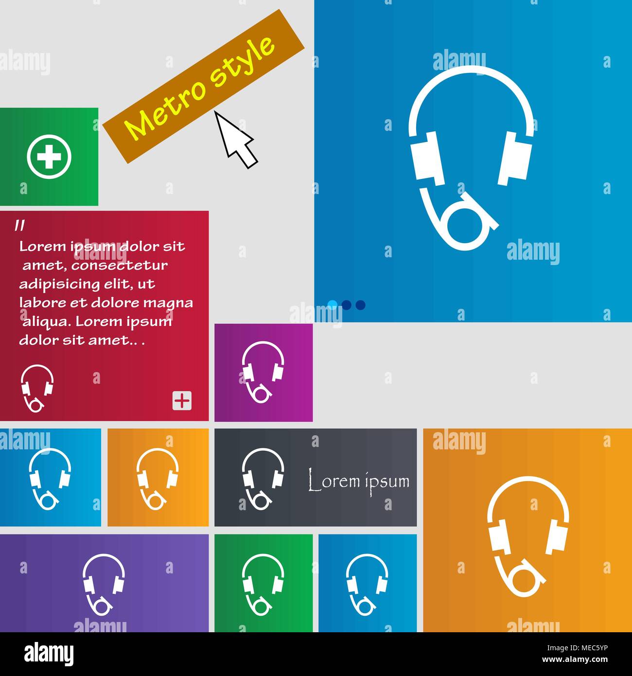 Headsets Icon Sign Buttons Modern Interface Website Buttons With Cursor Pointer Vector 
