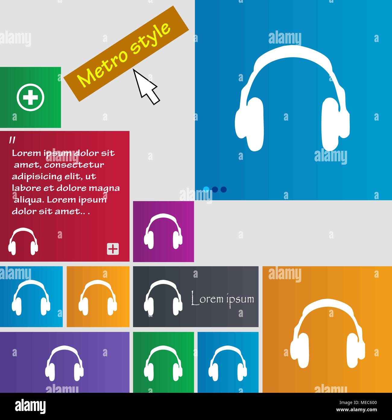 headsets icon sign. buttons. Modern interface website buttons with ...