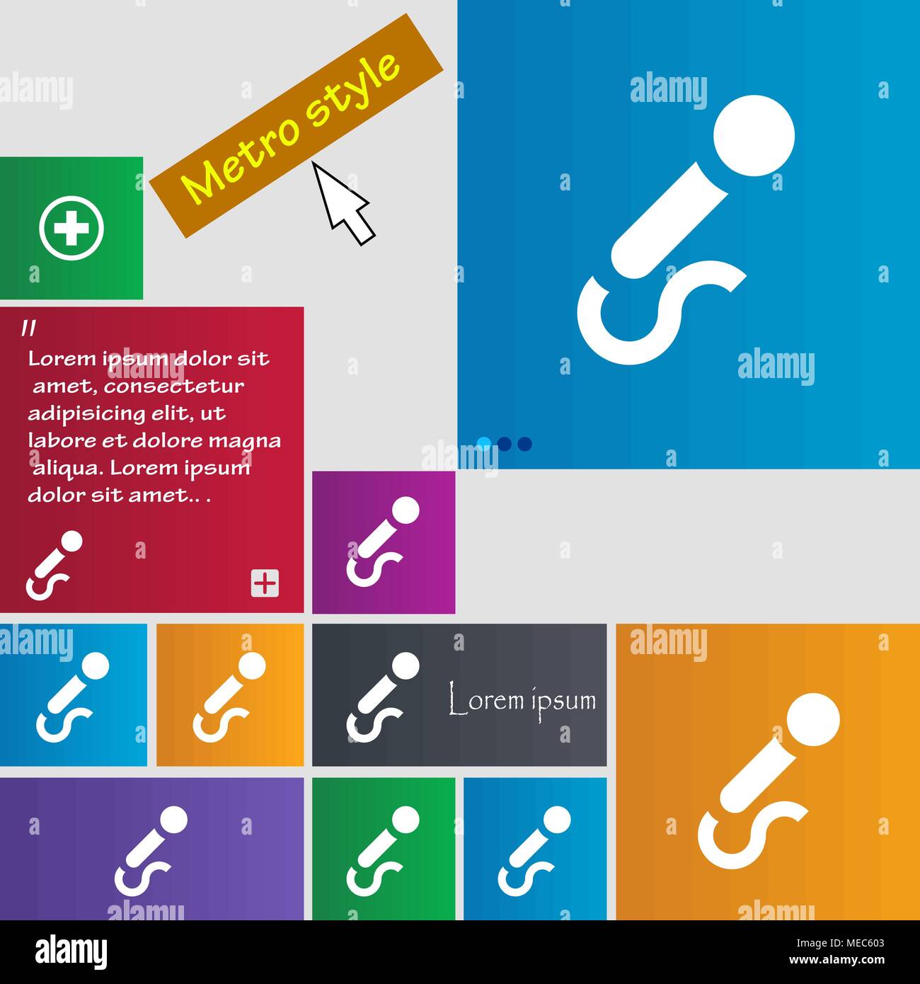 microphone icon sign. buttons. Modern interface website buttons with ...