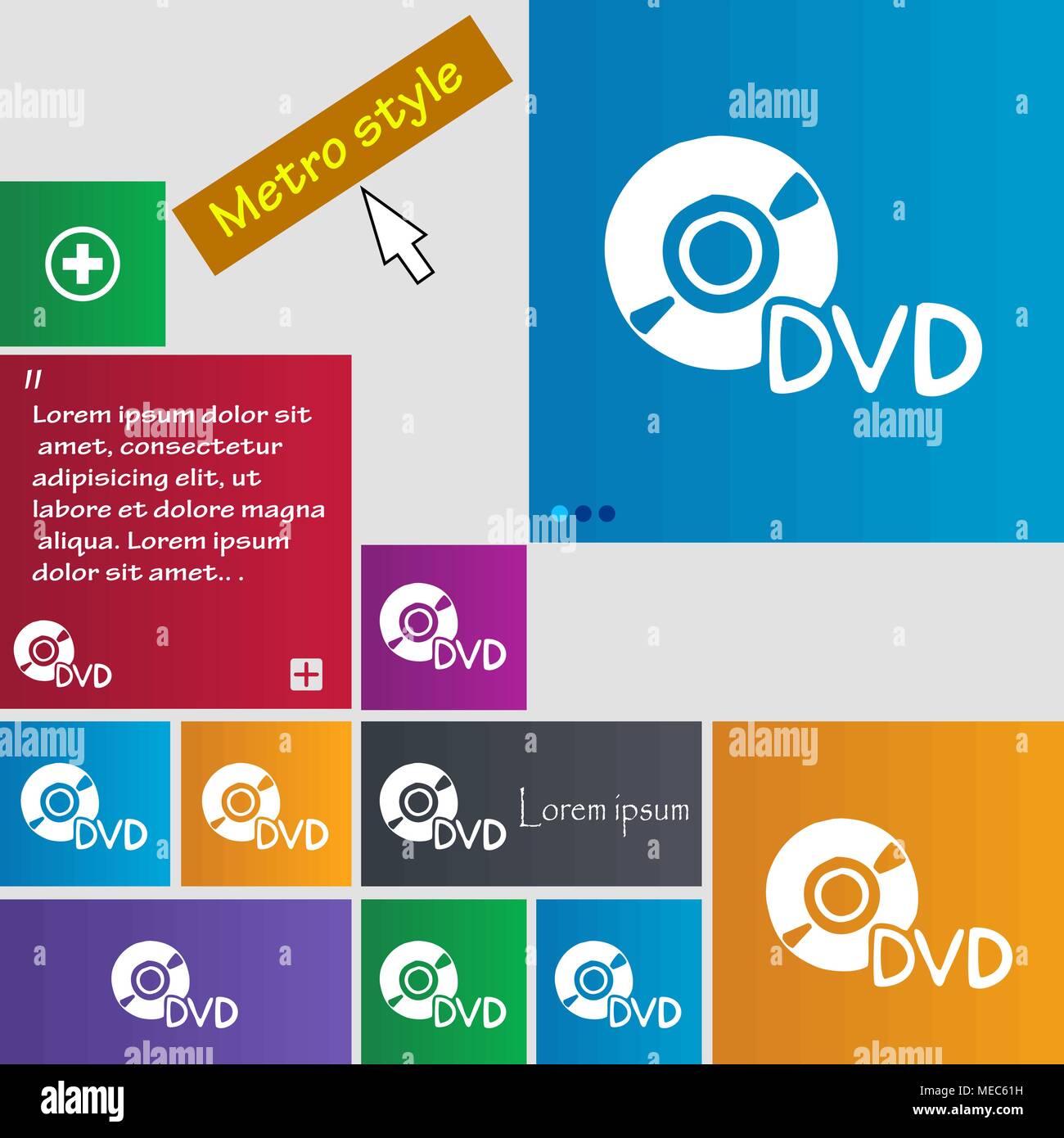 dvd icon sign. buttons. Modern interface website buttons with cursor ...