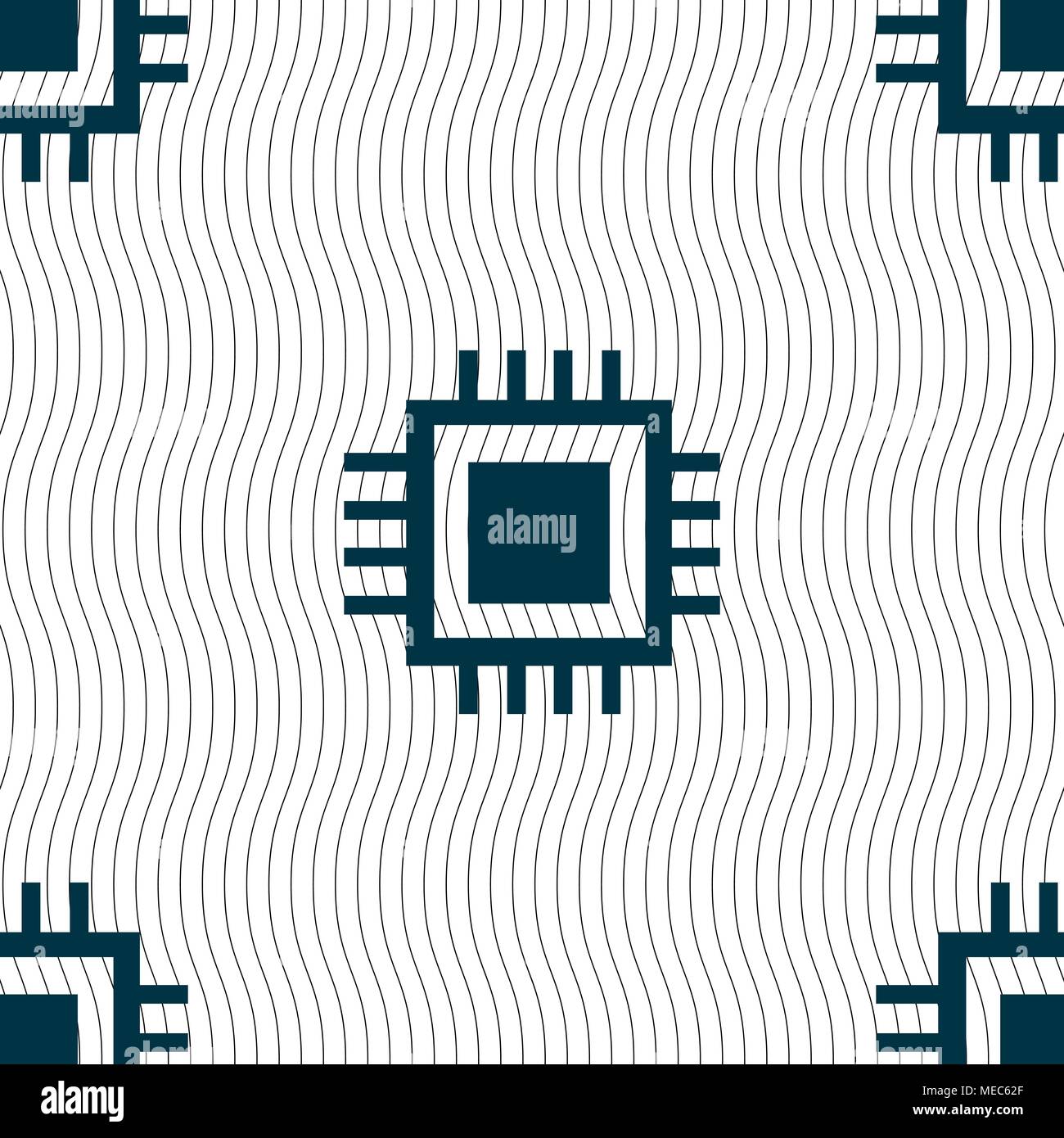 Central Processing Unit Icon. Technology scheme circle symbol. Seamless ...