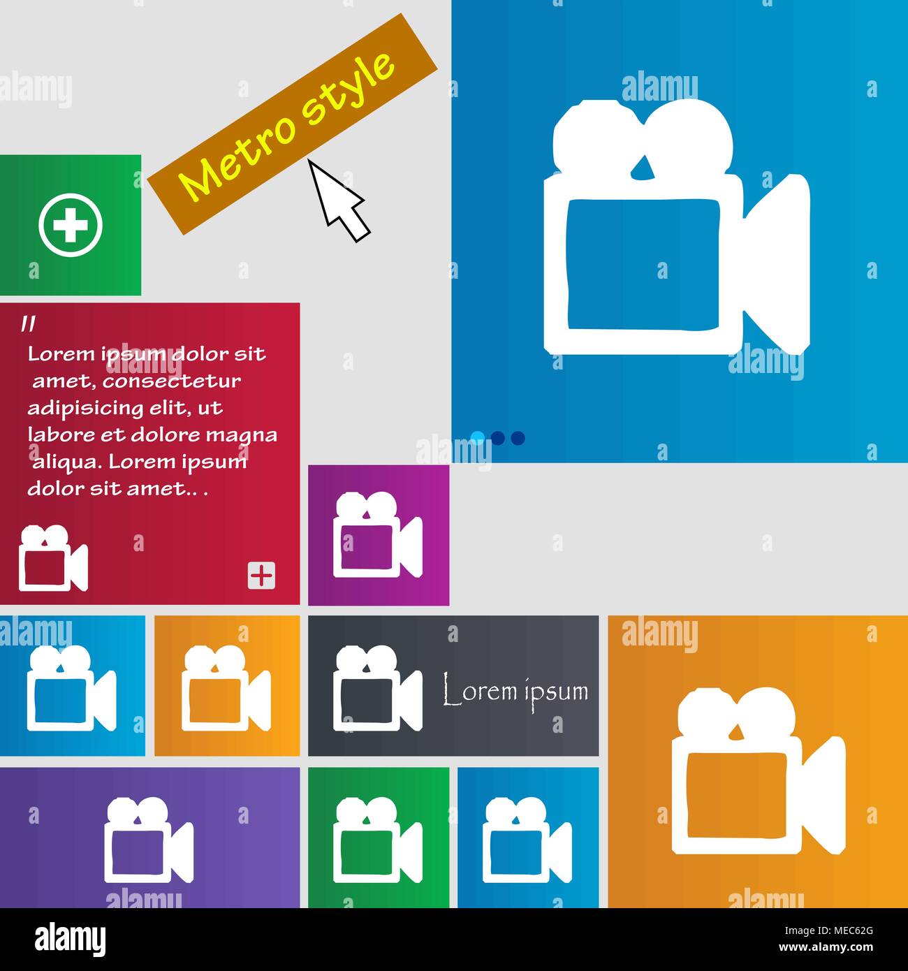 Camcorder Icon Sign Buttons Modern Interface Website Buttons With Cursor Pointer Vector