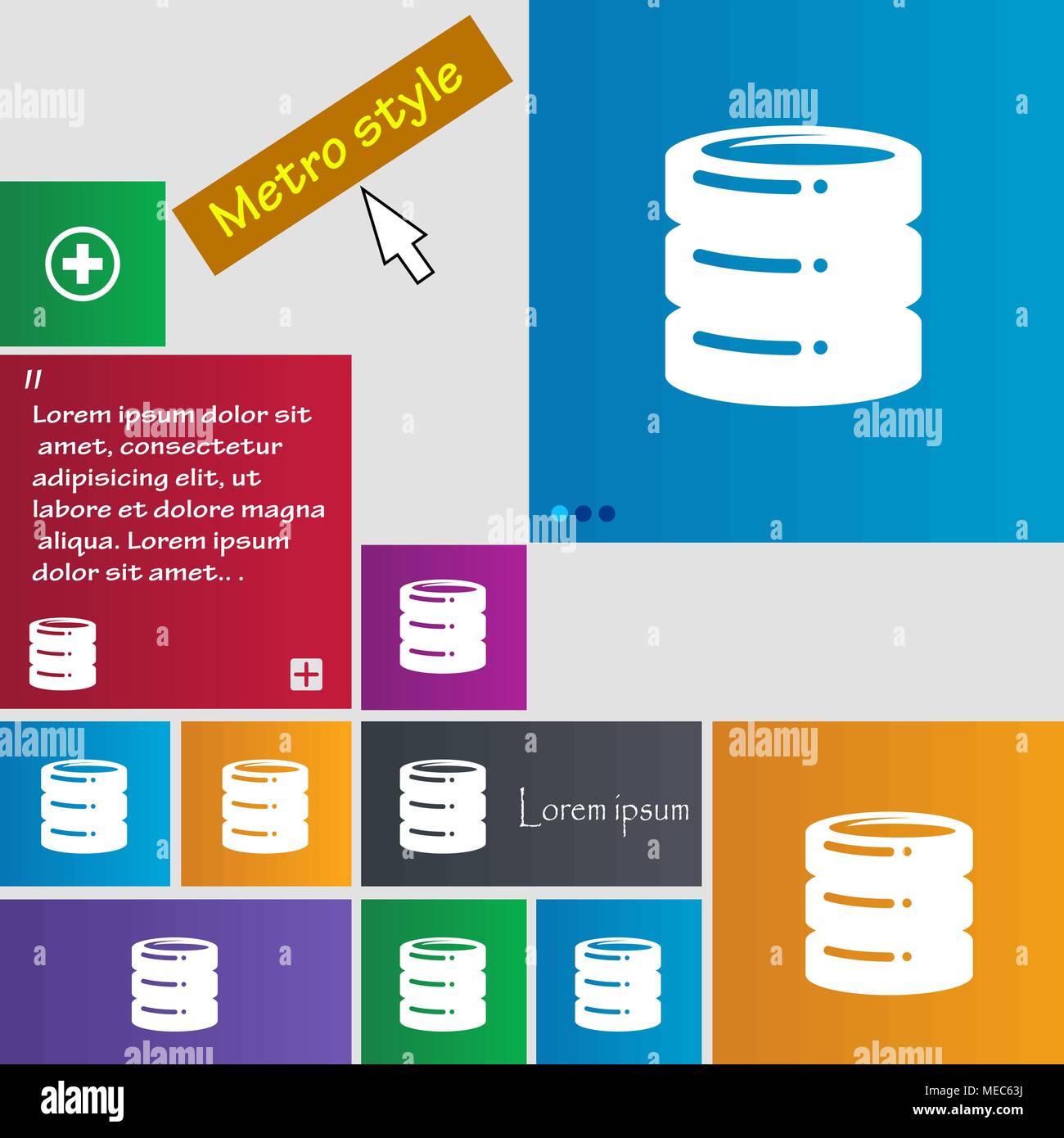 hard drive date base icon sign. buttons. Modern interface website ...