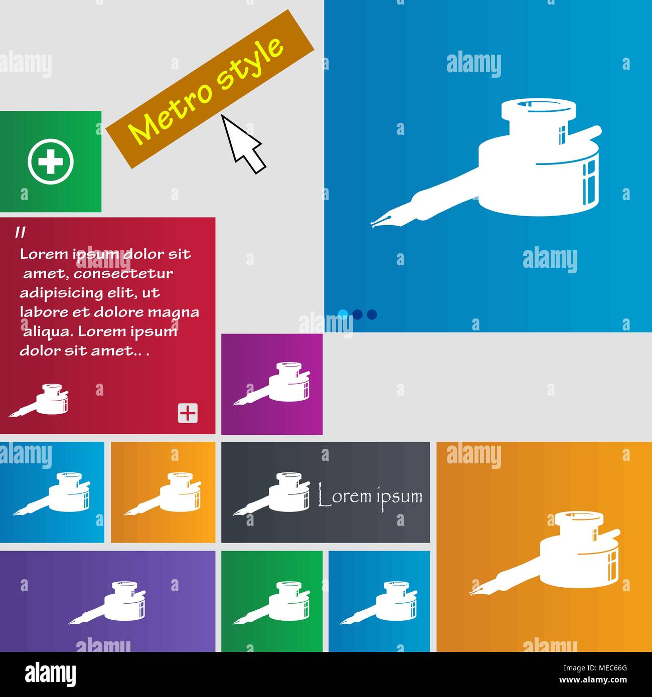 pen and ink icon sign. buttons. Modern interface website buttons with ...