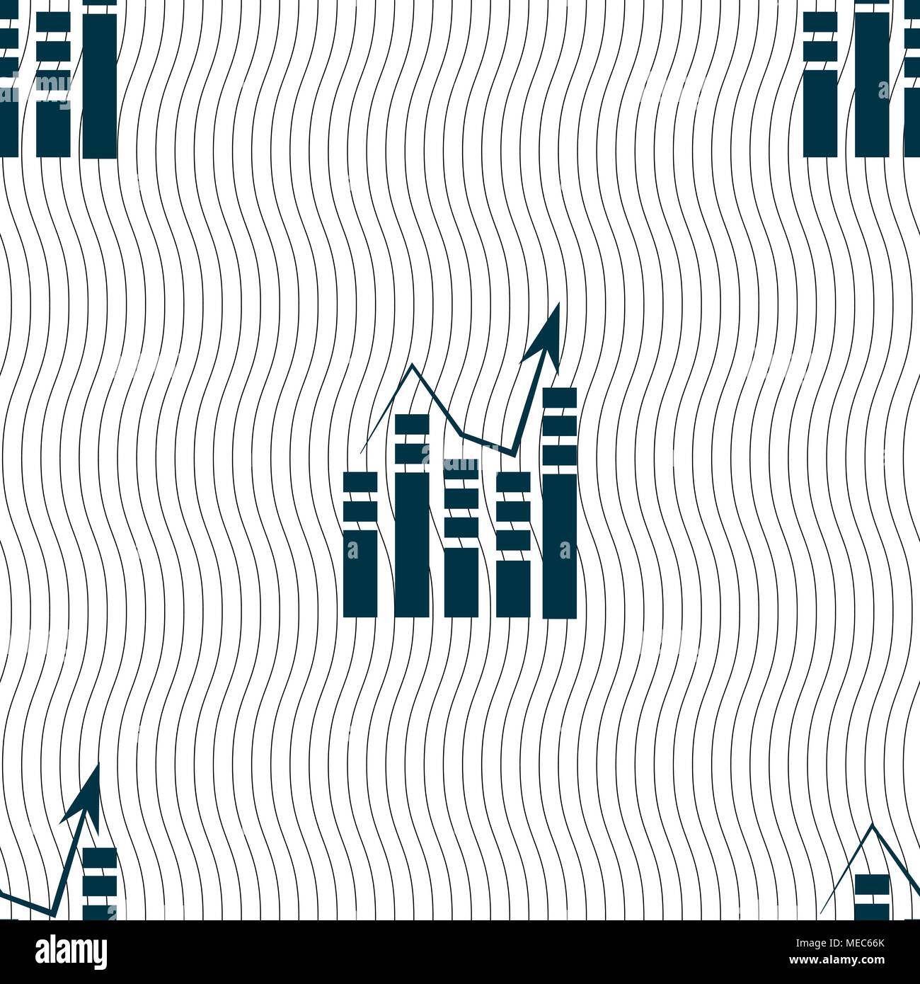 Graph icon sign. Seamless pattern with geometric texture. Vector ...