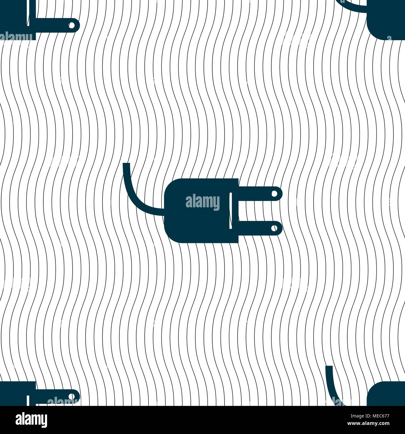 Electric plug sign icon. Power energy symbol. Seamless pattern with ...