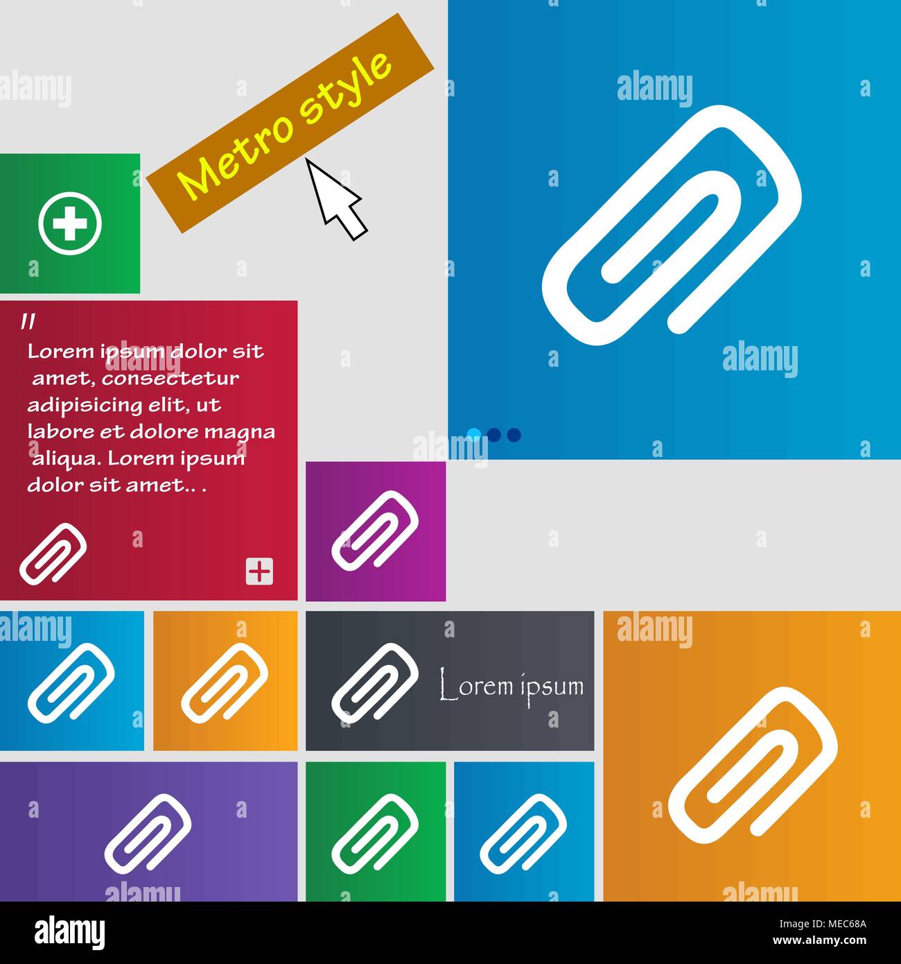 clip to paper icon sign. buttons. Modern interface website buttons with cursor pointer. Vector ...