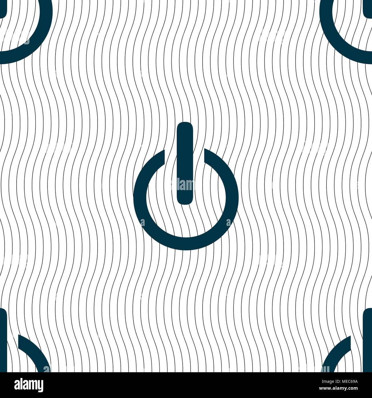 Power sign icon. Switch on symbol. Seamless pattern with geometric ...