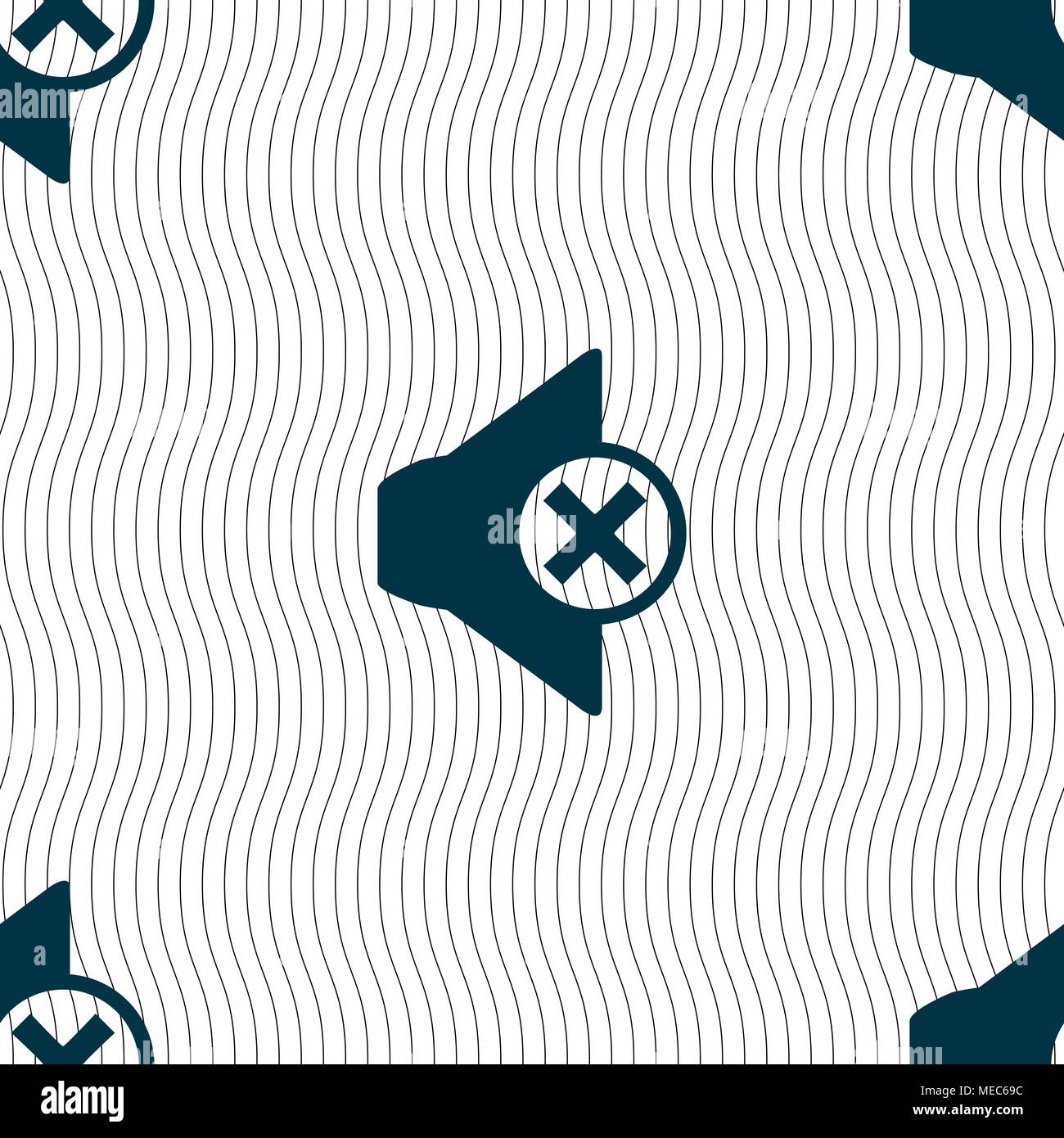 Mute speaker sign icon. Sound symbol.. Seamless pattern with geometric ...