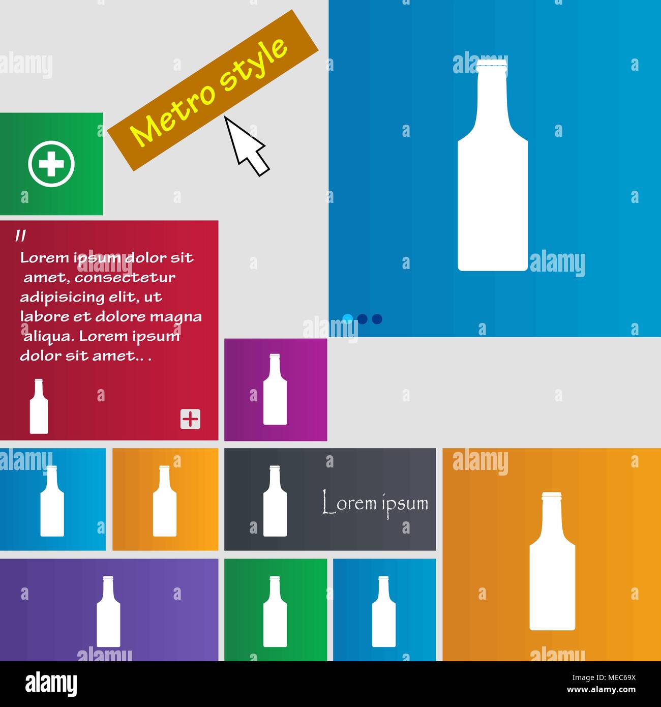Bottle Icon Sign Buttons Modern Interface Website Buttons With Cursor Pointer Vector 