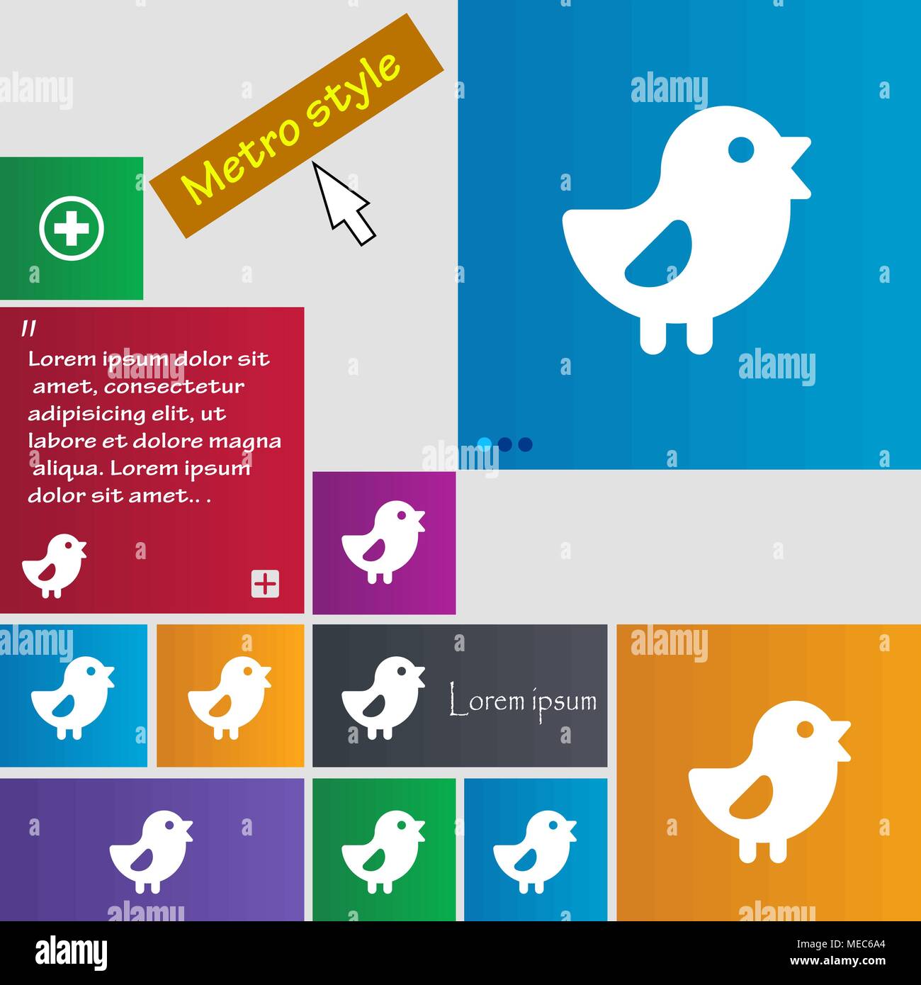 chicken, Bird icon sign. buttons. Modern interface website buttons with ...