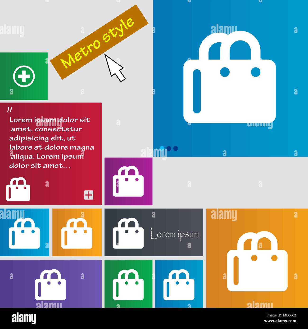 shopping bag icon sign. buttons. Modern interface website buttons with ...