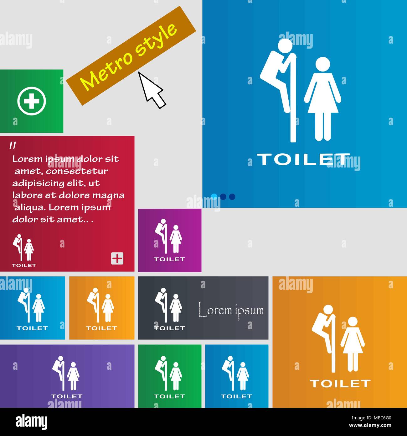Toilet Icon Sign Buttons Modern Interface Website Buttons With Cursor Pointer Vector 