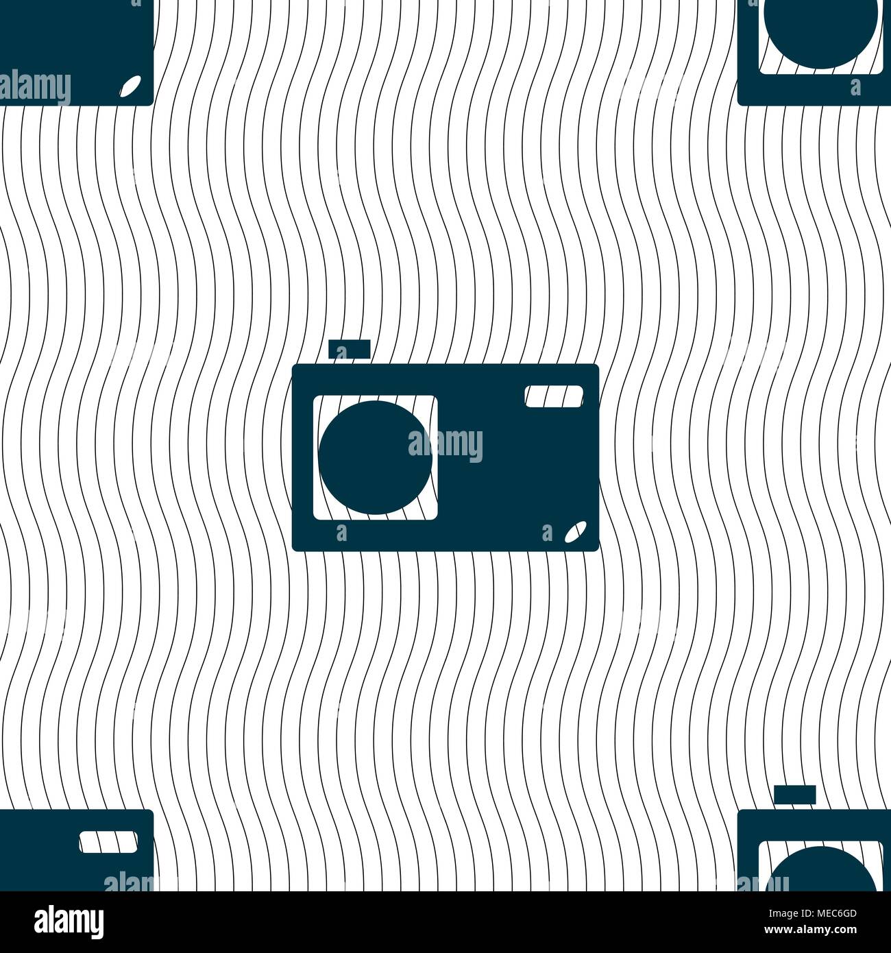 Photo camera sign icon. Digital symbol. Seamless pattern with geometric ...