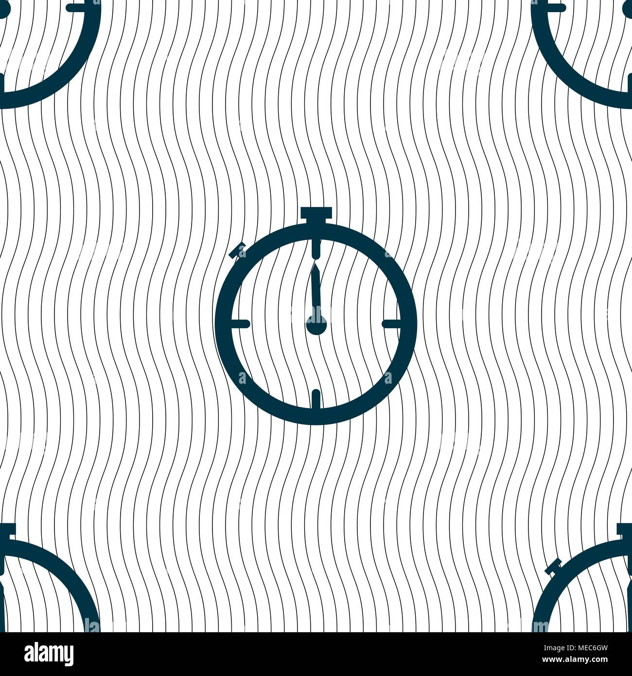 Timer sign icon. Stopwatch symbol.. Seamless pattern with geometric ...