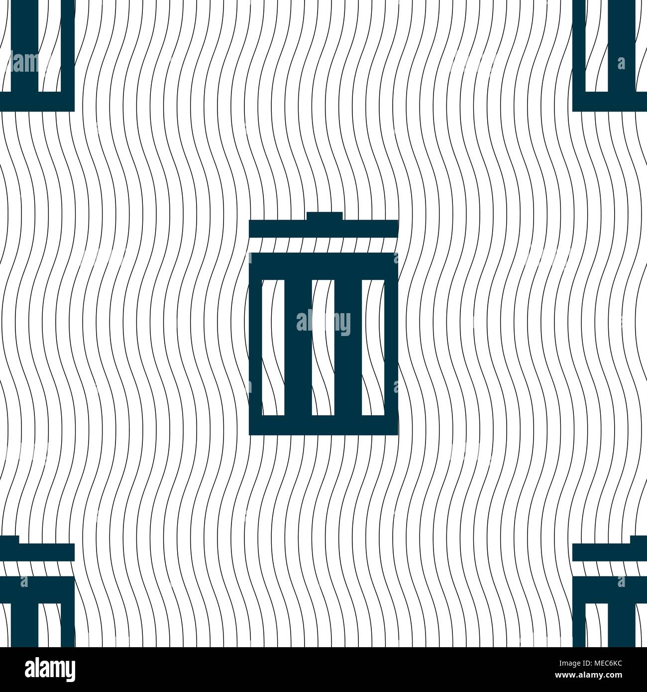 Recycle bin sign icon. Symbol. Seamless pattern with geometric texture ...