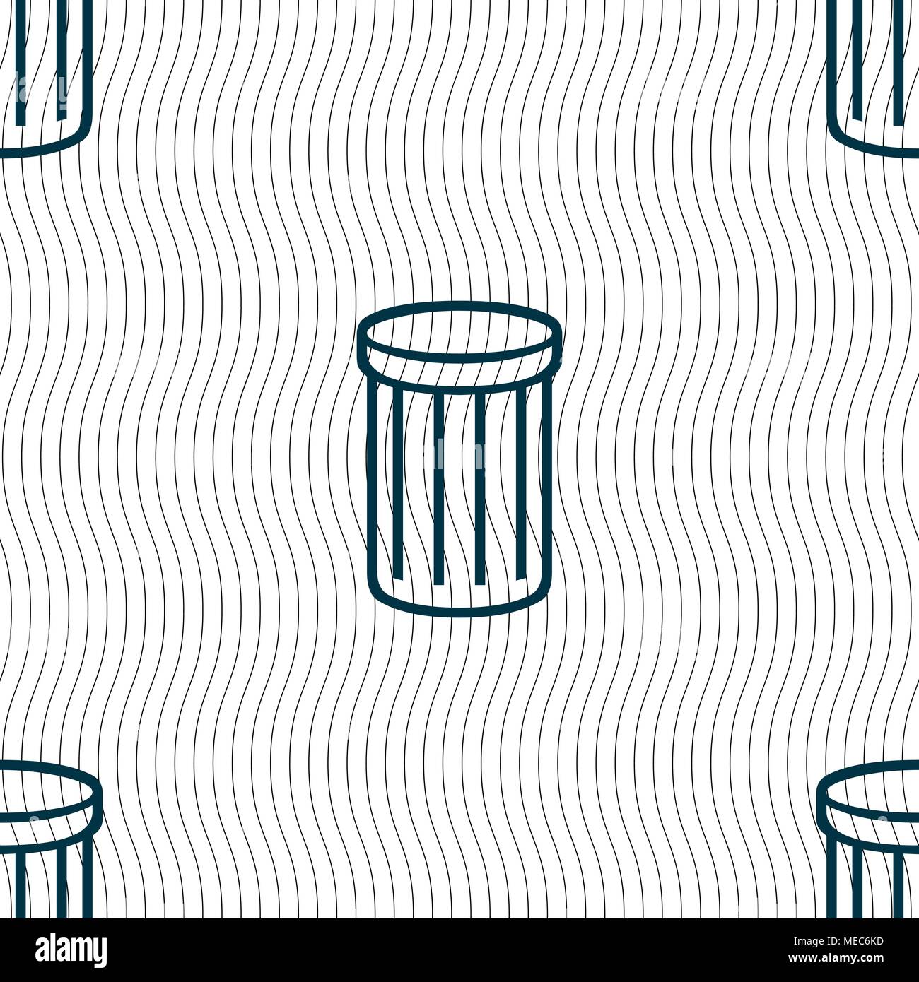 Recycle bin sign icon. Symbol. Seamless pattern with geometric texture ...