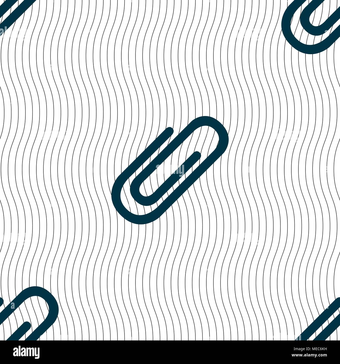 Paper clip sign icon. Clip symbol. Seamless pattern with geometric ...