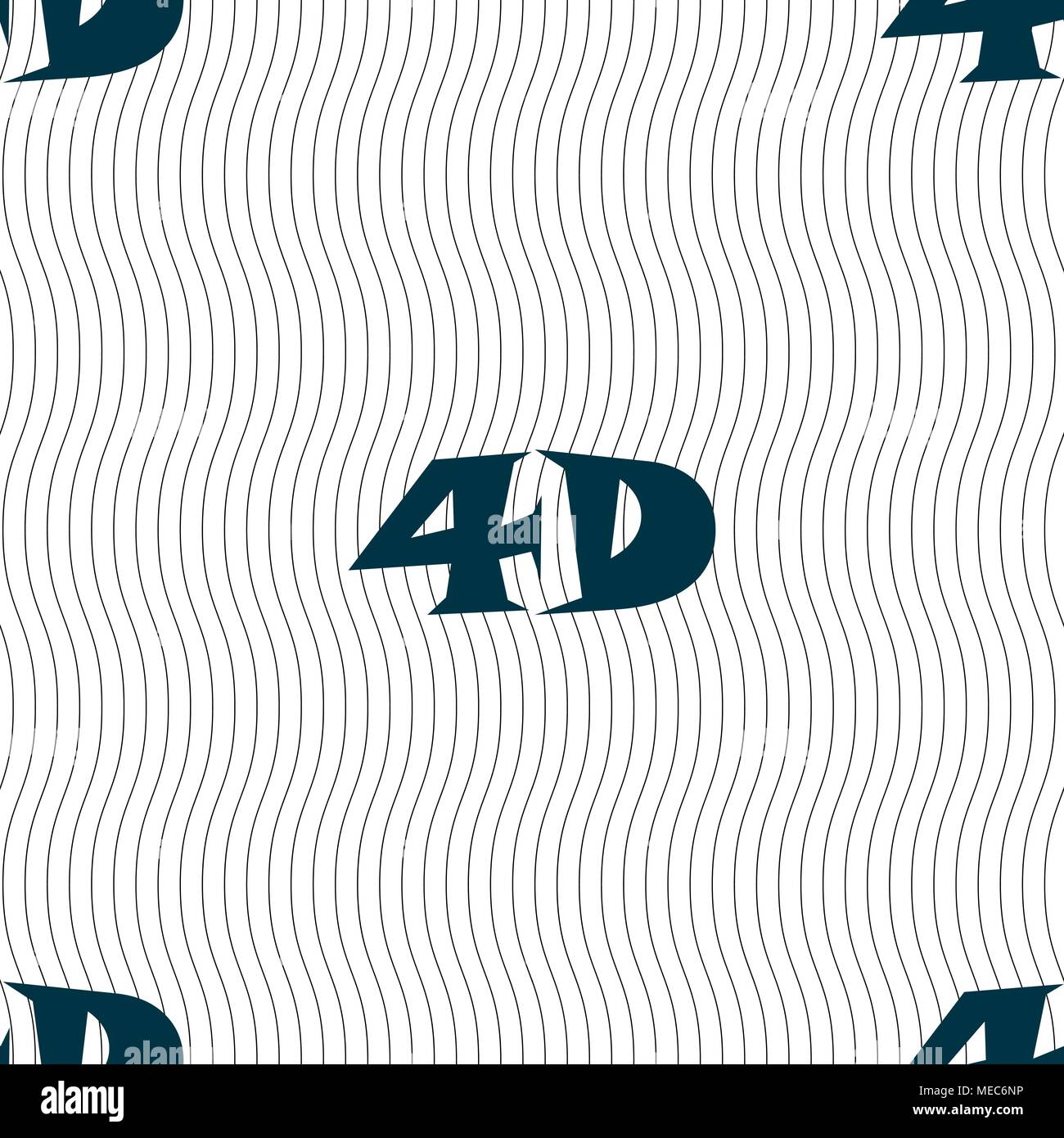 4D sign icon. 4D New technology symbol. Seamless pattern with geometric ...