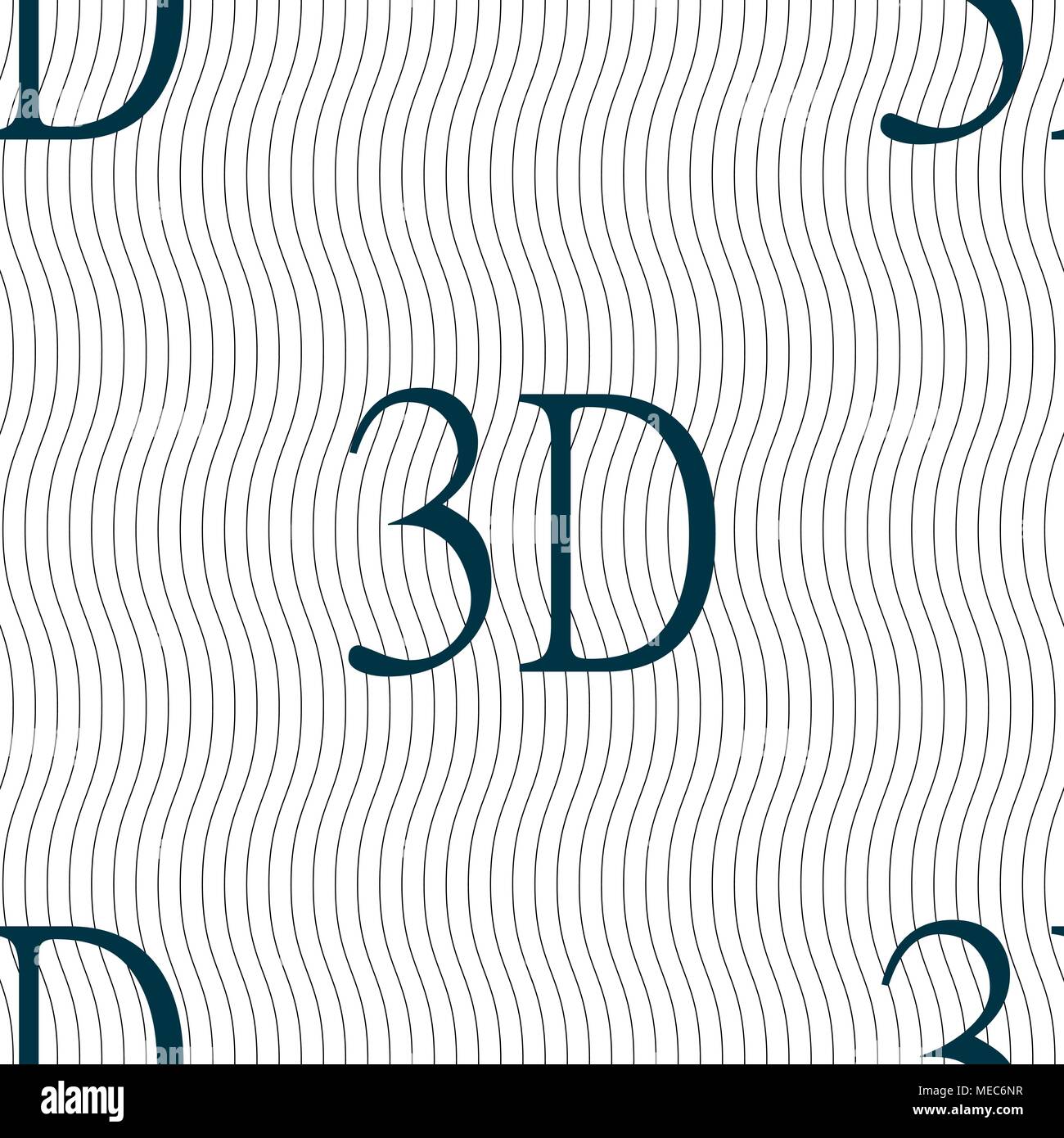 3D sign icon. 3D New technology symbol. Seamless pattern with geometric ...