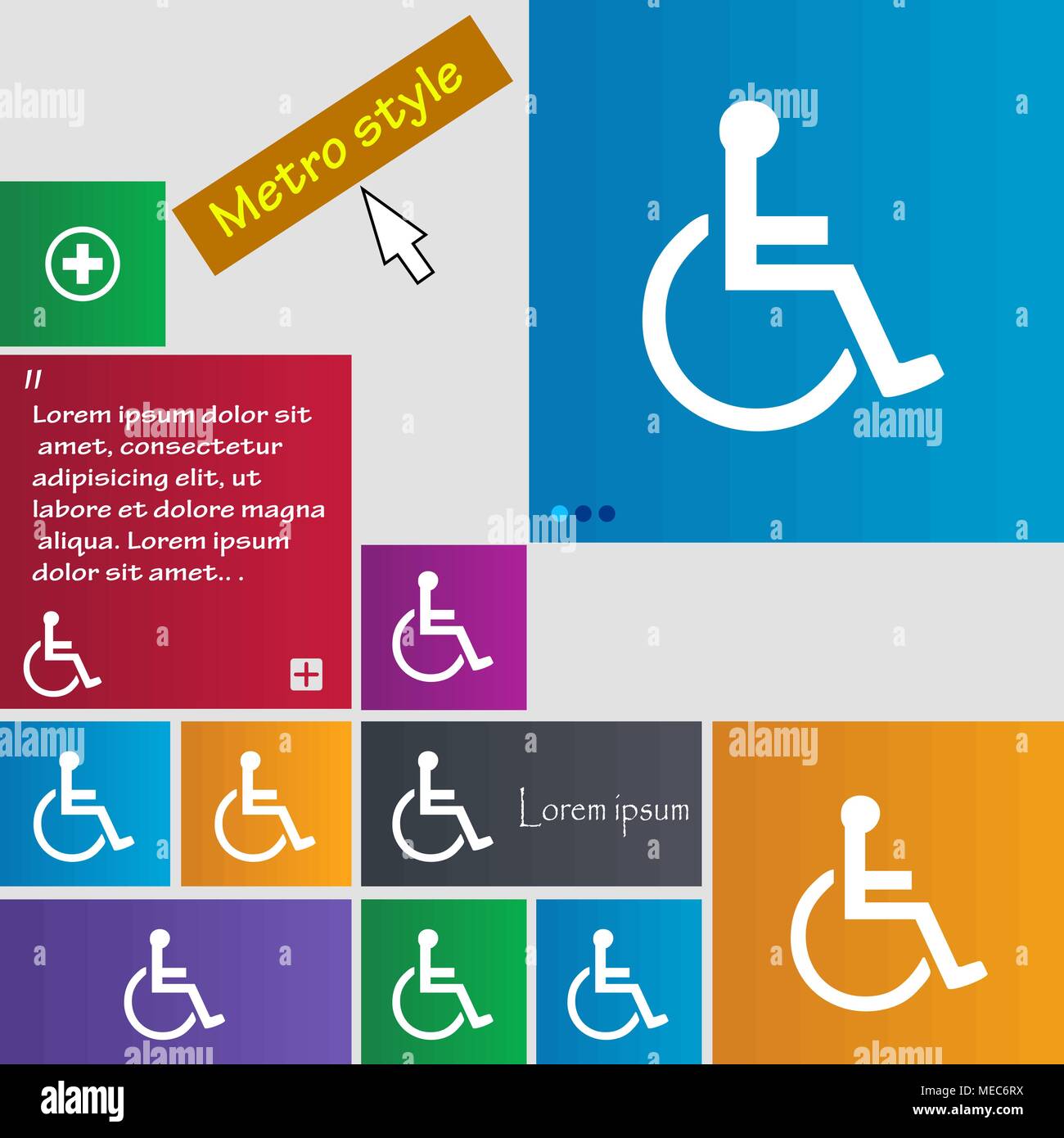 disabled icon sign. buttons. Modern interface website buttons with ...