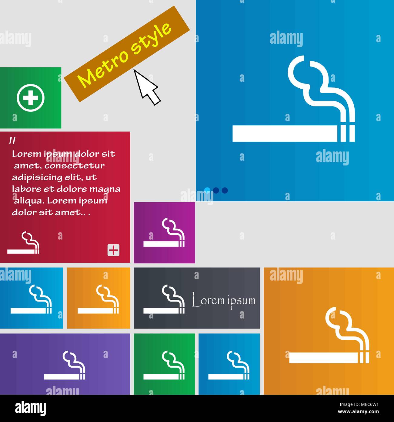 cigarette smoke icon sign. buttons. Modern interface website buttons ...