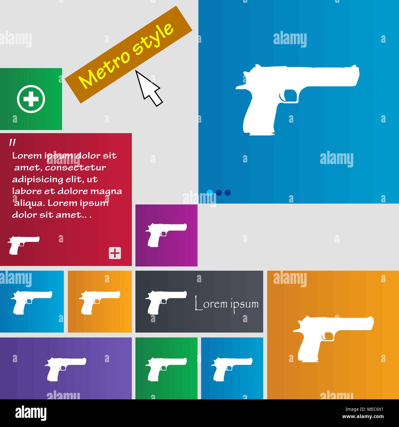 gun icon sign. buttons. Modern interface website buttons with cursor ...