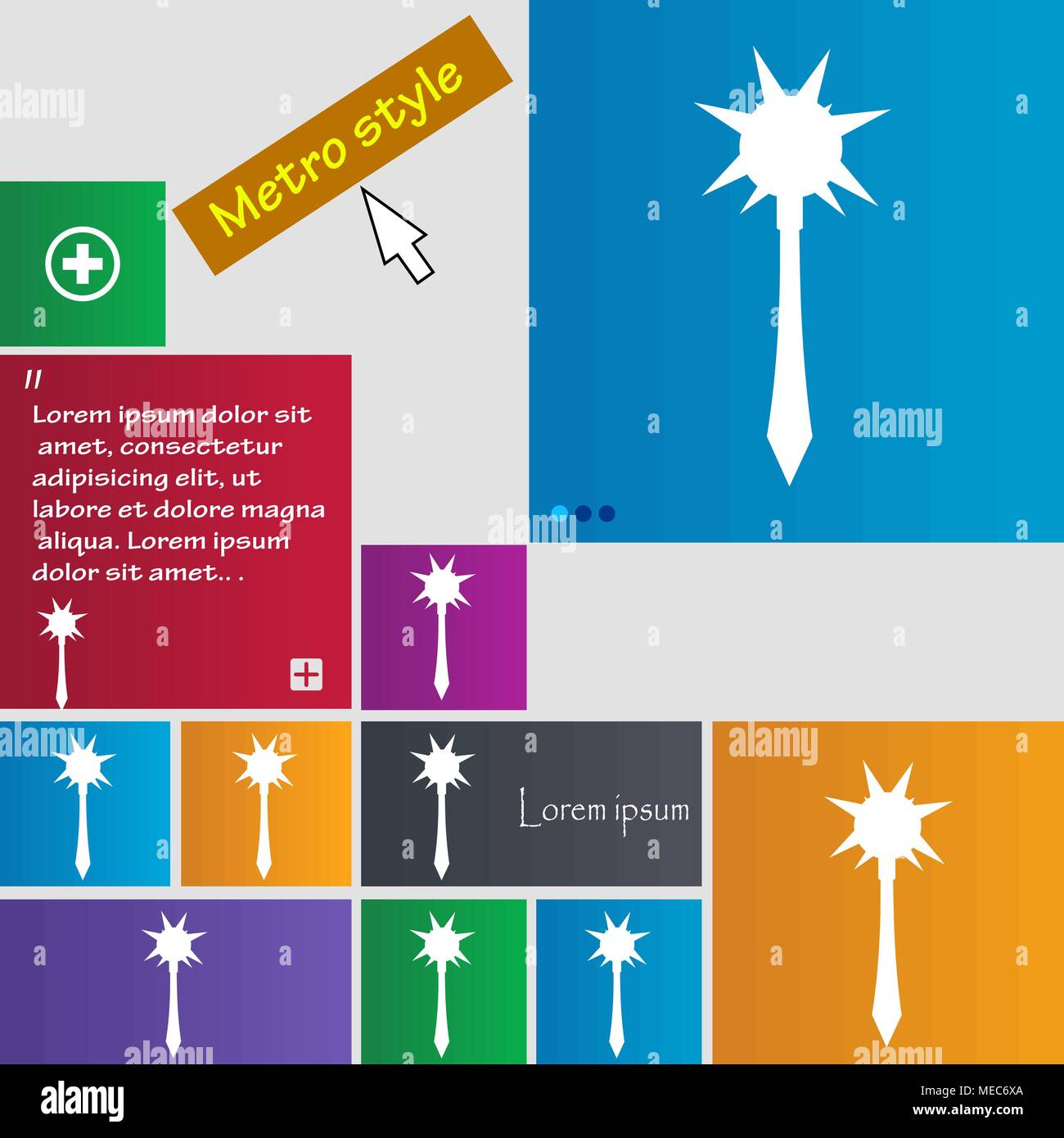 Mace icon sign. buttons. Modern interface website buttons with cursor pointer. Vector ...